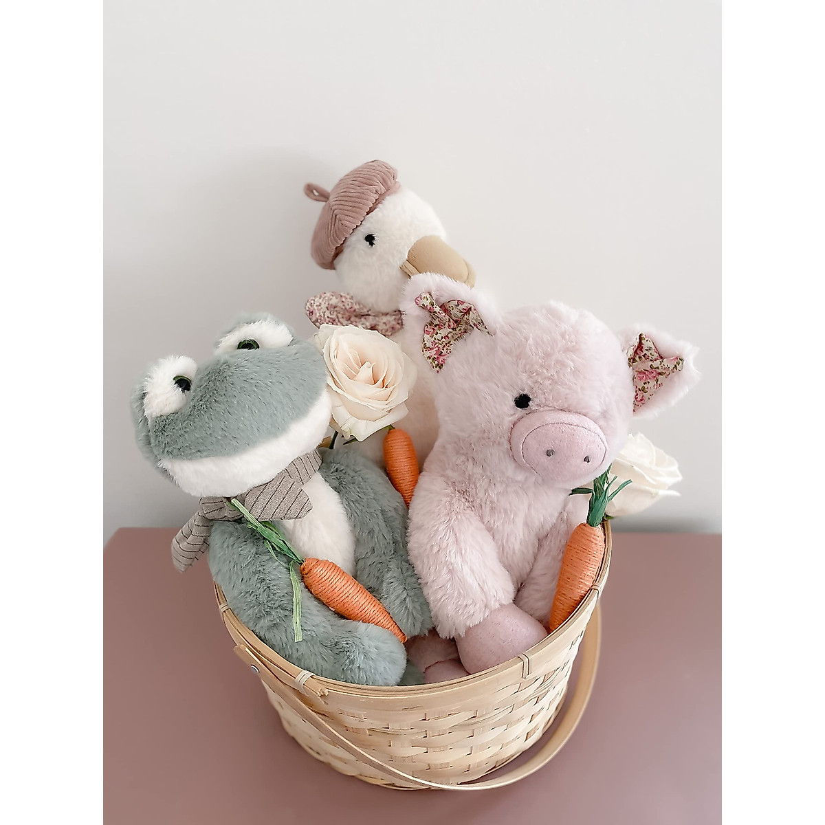 MON AMI Rosalie The Pig Stuffed Animal – 12”, Pink Pig Plush Stuffed Toy, Piggy Plush, Great Gift for Kids of All Ages