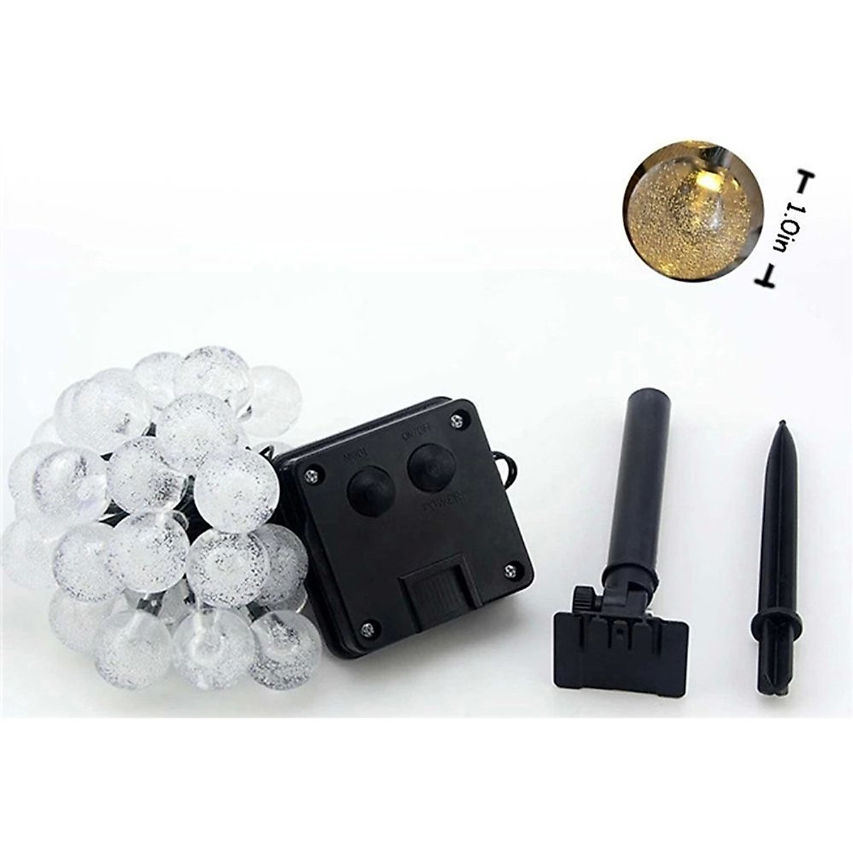 2 pack Solar String Lights Solar Fairy Christmas String Lights Crystal golobe ball Flower Garden LED Lights Waterproof Lamp Decorative Lighting for Home, Garden, Party, Festival Holiday Decorations