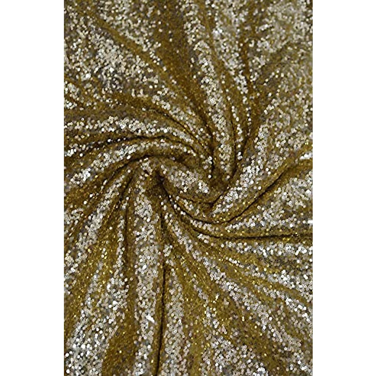 Sequins and Metallic in Mesh Fabric by Yard,Embroidery Lace Heavy Beads,Sequin Embroidery Lace Fabric, Metallic Fabric,Smoke Gray Sequin (Gold, 10 Yards)