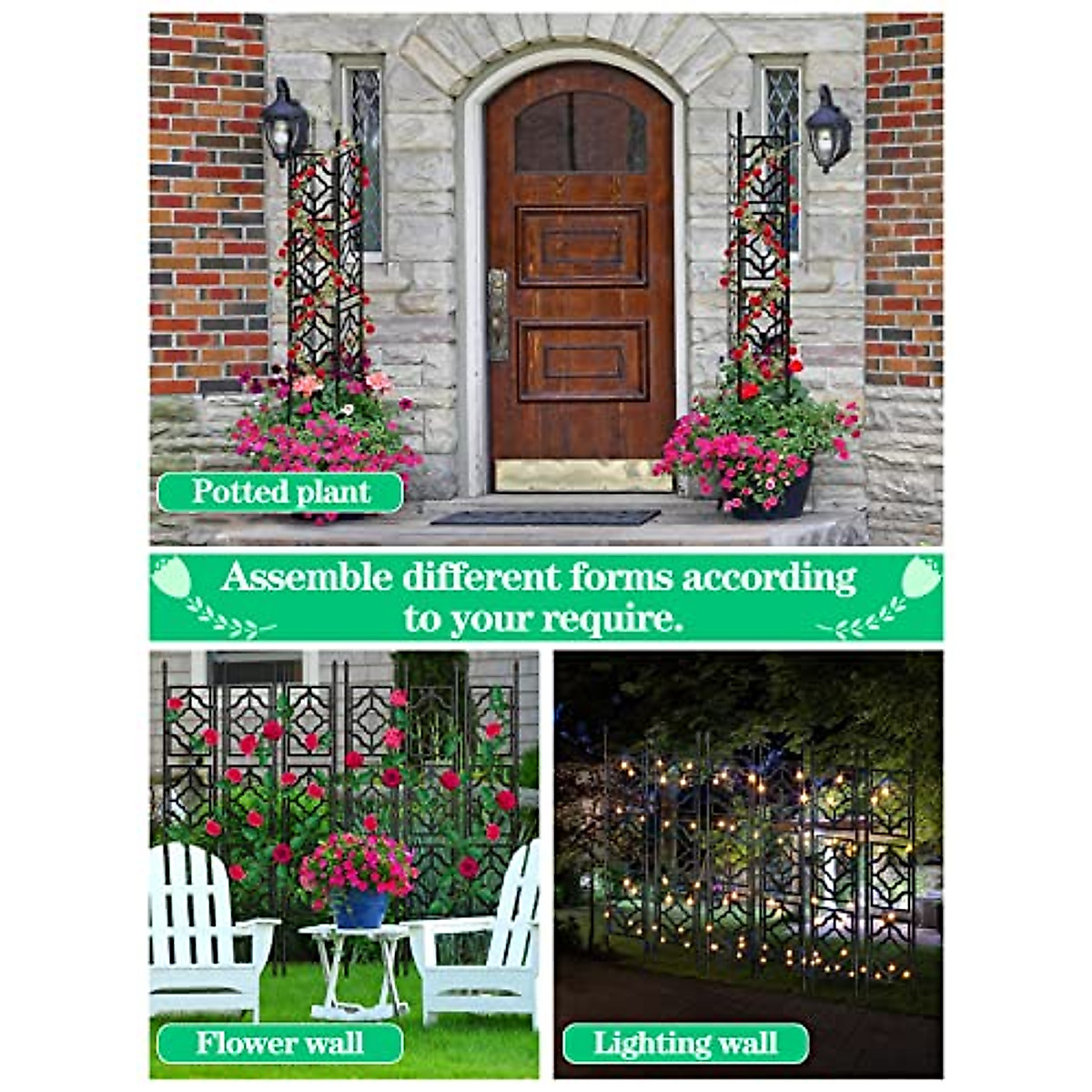 5FT Garden Trellis for Climbing Plants Outdoor, Kalolary Screen Garden Trellis Rustproof Vine Trellis Frame Cucumber Trellis Grow Support for Outdoor Indoor Fruits Vegetables Flowers Potted Plants