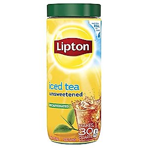 Lipton Iced Tea Mix, Black Tea, Unsweetened Iced Tea, Decaf Tea, Makes 30 Quarts(Pack of 6)