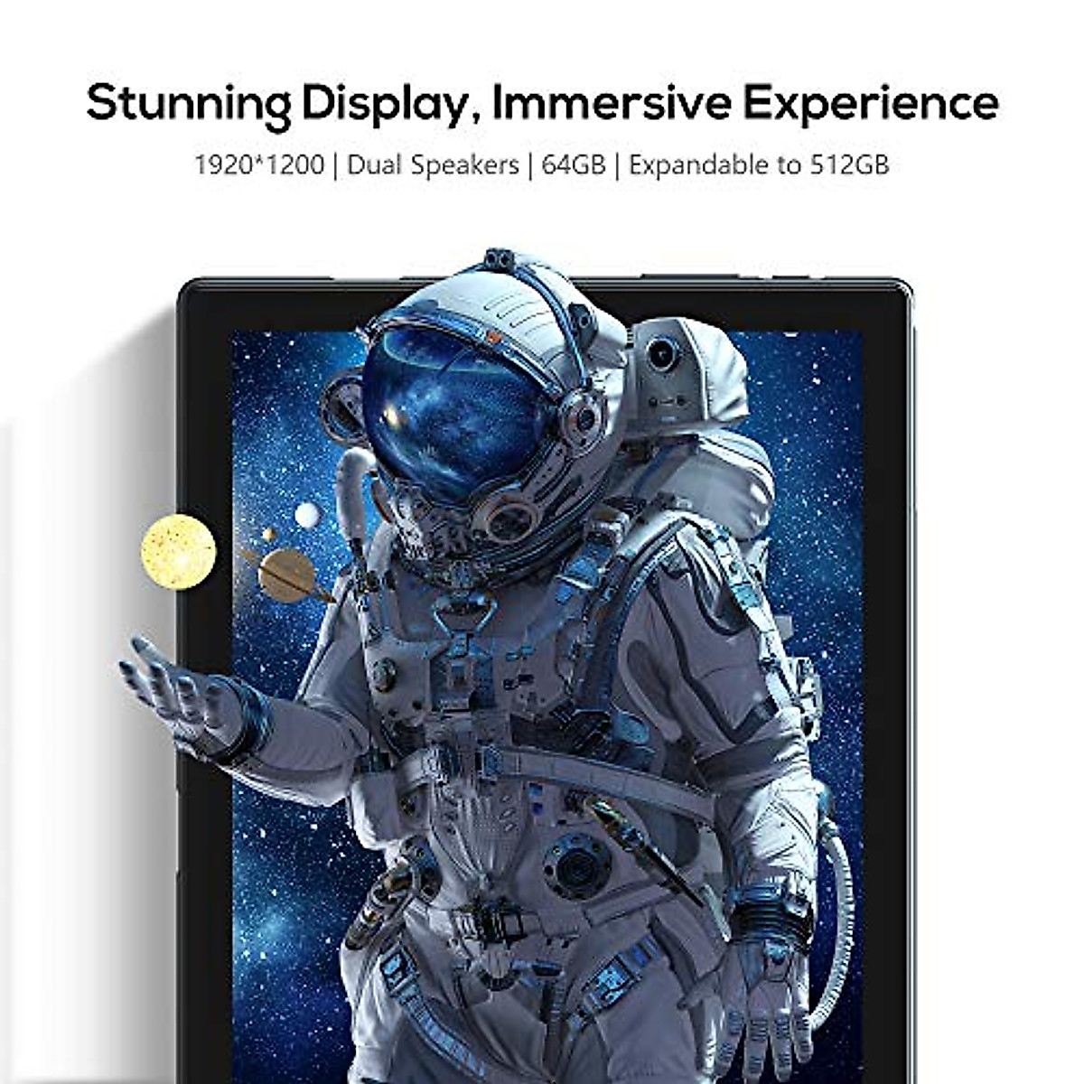 VASTKING KingPad K10 Pro 10.1" Octa-Core Tablet, 4GB RAM, 64GB Storage, Android 10, 1920x1200 Tablet with Keyboard and Stylus Pen, 60Hz Screen Rate, 13MP Rear Camera, 5G WiFi, GPS, Silver Grey