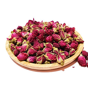 CoolCrafts Dried Rose Buds Bulk Natural Dried Rose Dry Rose Buds for Tea, Crafts, Cake Decoration - 7oz (200g)
