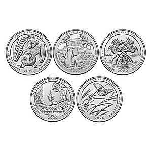 2020 P, D and 2021 P, D National Park Quarter 12 Coin Set Uncirculated