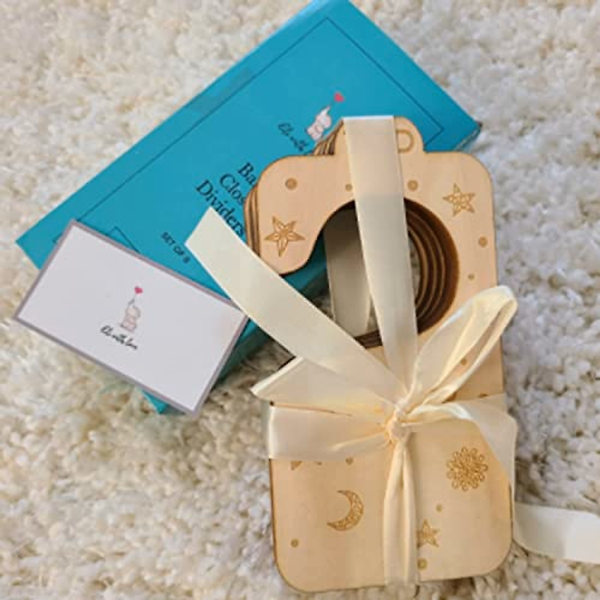 Baby Closet Dividers (Floral) by Eli with Love - 8 Premium Wood Double Sided Baby Closet Size Dividers - Ideal Baby Clothes Dividers for Closet – Organize Nursery Closet Hangers by Size/Age