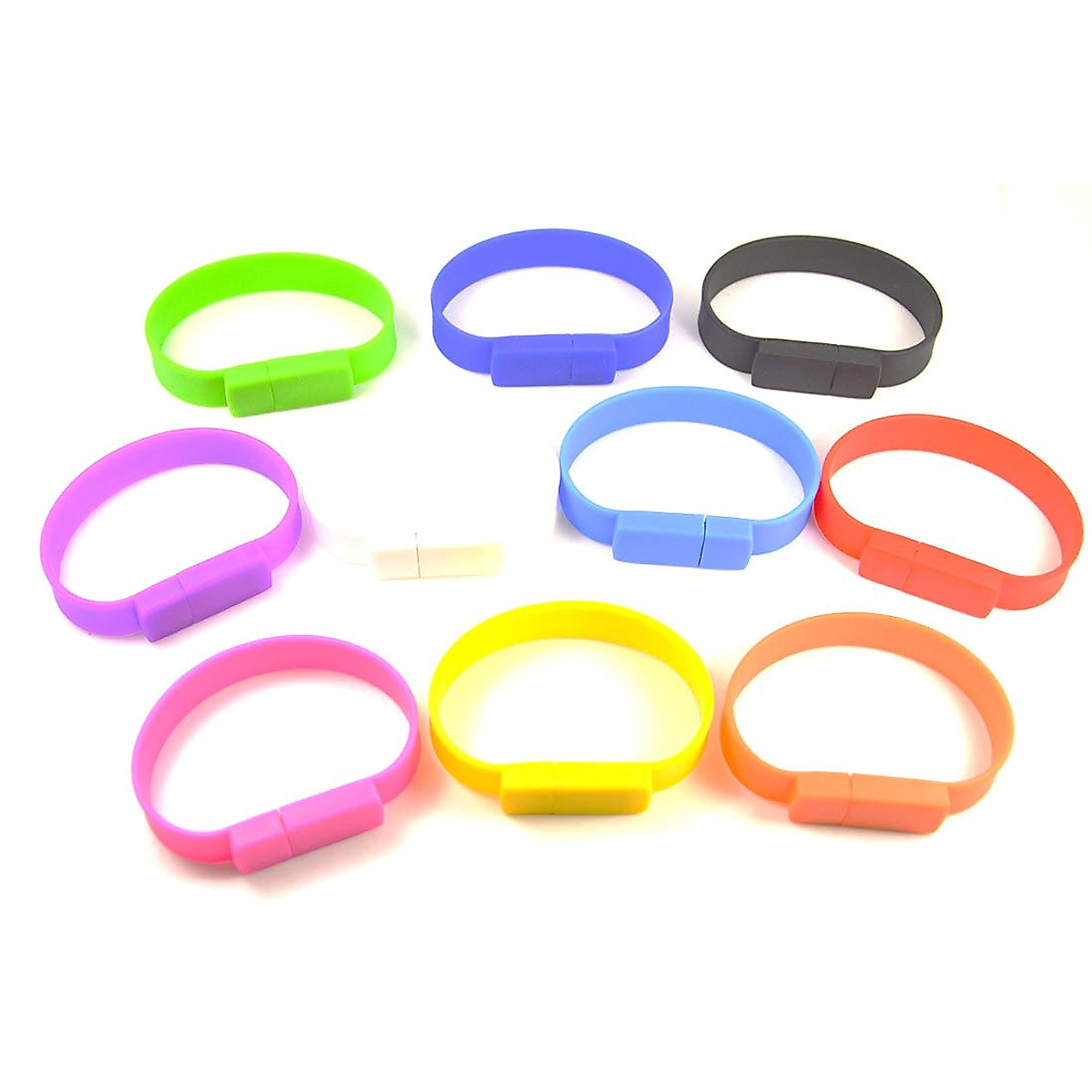 16GB Flash Drive 10 Pack Thumb Drives Value Bulk, Portable Multicoloured Wristband USB 2.0 Memory Sticks for Data Storage Festival Gift, Waterproof Bracelet Pendrive Jump Drive Zip Drive by FEBNISCTE