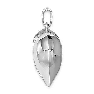 Sonia Jewels 925 Sterling Silver Puffed Heart Pendant Charm - 29mm x 28mm