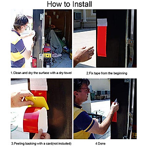 Dot-C2 Red/White Reflective Safety Conspicuity Adhesive Tape 2 Inch x 150 Feet - for Vehicles,Trailers,Boats,Signs (2 In x 150 Ft)