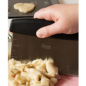 Cestari Bread Knife Bundle 6 inch Advanced Ceramic Knife for Slicing Homemade Bread and Bench Knife for Preparing Dough