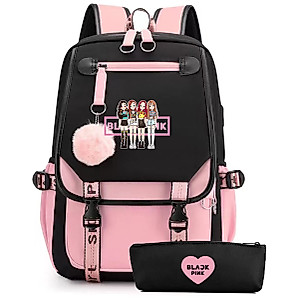 BEBBEE Unisex Bangtan boys Laptop Backpack Middle School Students Bookbag Outdoor Daypack for Girls Boys School (L)