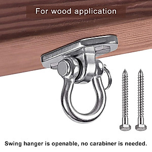 WAREMAID Hammock Chair Hanging Kit Swing Ceiling Mount, Heavy Duty Swing Hanger Hook, Indoor Outdoor Playground Hanging Chair, Tree, Gym, Rope, Swing Set Bracket, Punching Bag Hardware, 1000 LB