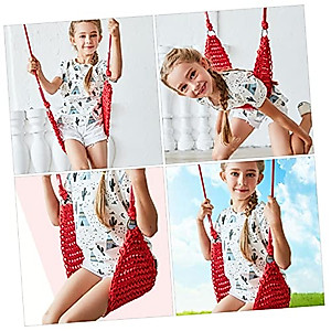 Totority 1pc Children's Leisure Swing Baby Swings Outdoor Kids Playset Outdoor Swings Playground Swing Chair Swing for Kids Backyard Swing Polyester Red Hanging Swing Baby Hanging Seat Seat