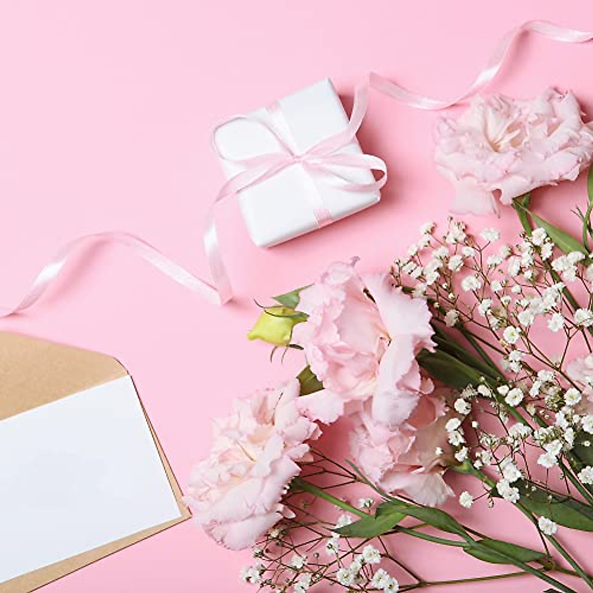 LIUYAXI Pink Double Faced Satin Ribbon, 1/8" X50 Yards, Thin Ribbons Perfect for Gift Wrapping DIY Craft Hair Bows Tag Floral Arrangement