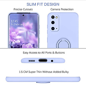 BENTOBEN Samsung Galaxy S20 Phone Case, Galaxy S20 Case 5G, Slim Silicone | 360° Ring Holder Kickstand | Support Car Mount | Soft Rubber Hybrid Hard Protection Shockproof Bumper Non-Slip Cover, Purple