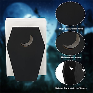 Mumufy Napkin Holder for Table Black Gothic Coffin Napkin Holder Wood Novelty Funny Paper Towel Holder Halloween Gifts Kitchen Accessories Decoration