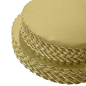 [25pcs] 12" Gold Cakeboard Round,Disposable Cake Circle Base Boards Cake Plate Round Coated Circle Cakeboard Base 12inch,Pack of 25