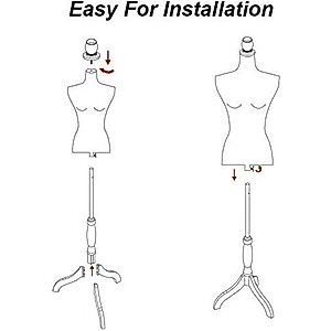 Female Dress Form Mannequin Torso Manikin Body with Adjustable Tripod Stand for Sewing Dressmakers Dress Jewelry Display (Beige)
