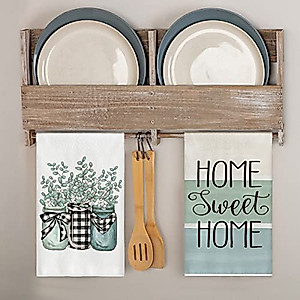 Artoid Mode Plank Vase Eucalyptus Sweet Home Kitchen Towels Dish Towels, 18x26 Inch Seasonal Spring Summer Decoration Hand Towels Set of 2