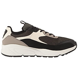 A|X ARMANI EXCHANGE Men's Thick Sole Colorblock Fashion Sneakers, Dark Green+Off White, 13