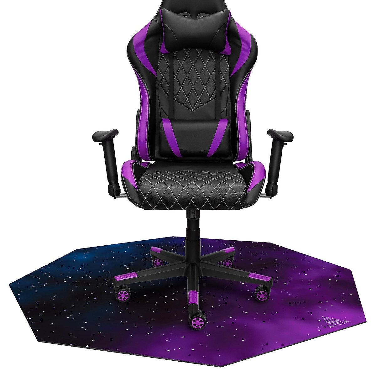 AREIA Computer Chair Mat (47” x 47”), Noise Cancelling Gaming Chair Mat – Anti-Slip Gaming Floor Mat – Scratch Resistant Mat for Office Chair – Octagon Computer Chair Mat for Hardwood Floor