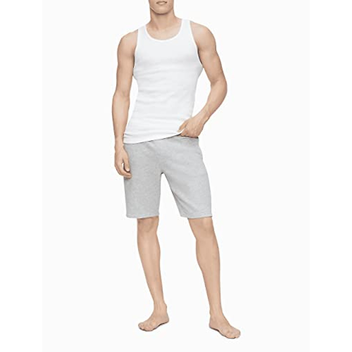 Calvin Klein Men's Cotton Classics 5-pack Tanks, 3 White/2 Grey Heather, Medium