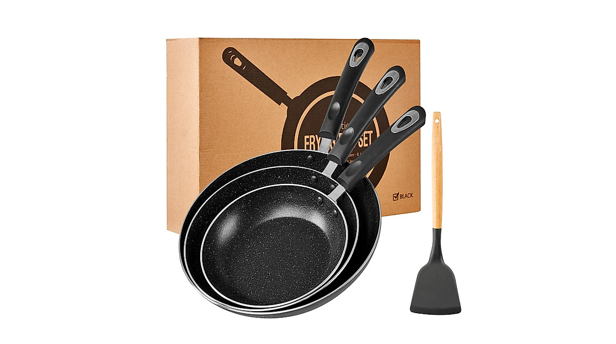 HooJay Nonstick Frying Pan Set - 3 Sizes for Every Cook
