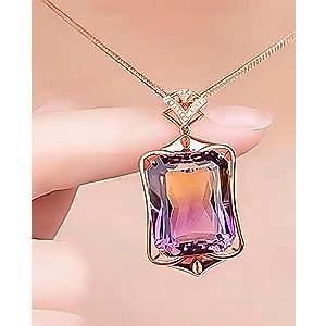 Natural Multi Color Tourmaline Gemstone Fashion Necklace Pendant For Women, Sterling Silver, 18K Plated, 18’’ Chain, Beautiful Gift For Mom, Wife, Girlfriend, Daughter, Sister