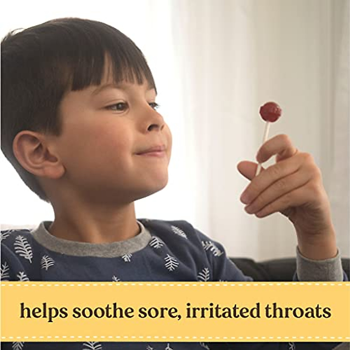 Burt's Bees Kids Throat Soothing Pops with Natural Manuka Honey, Cherry Flavor, 15 Count