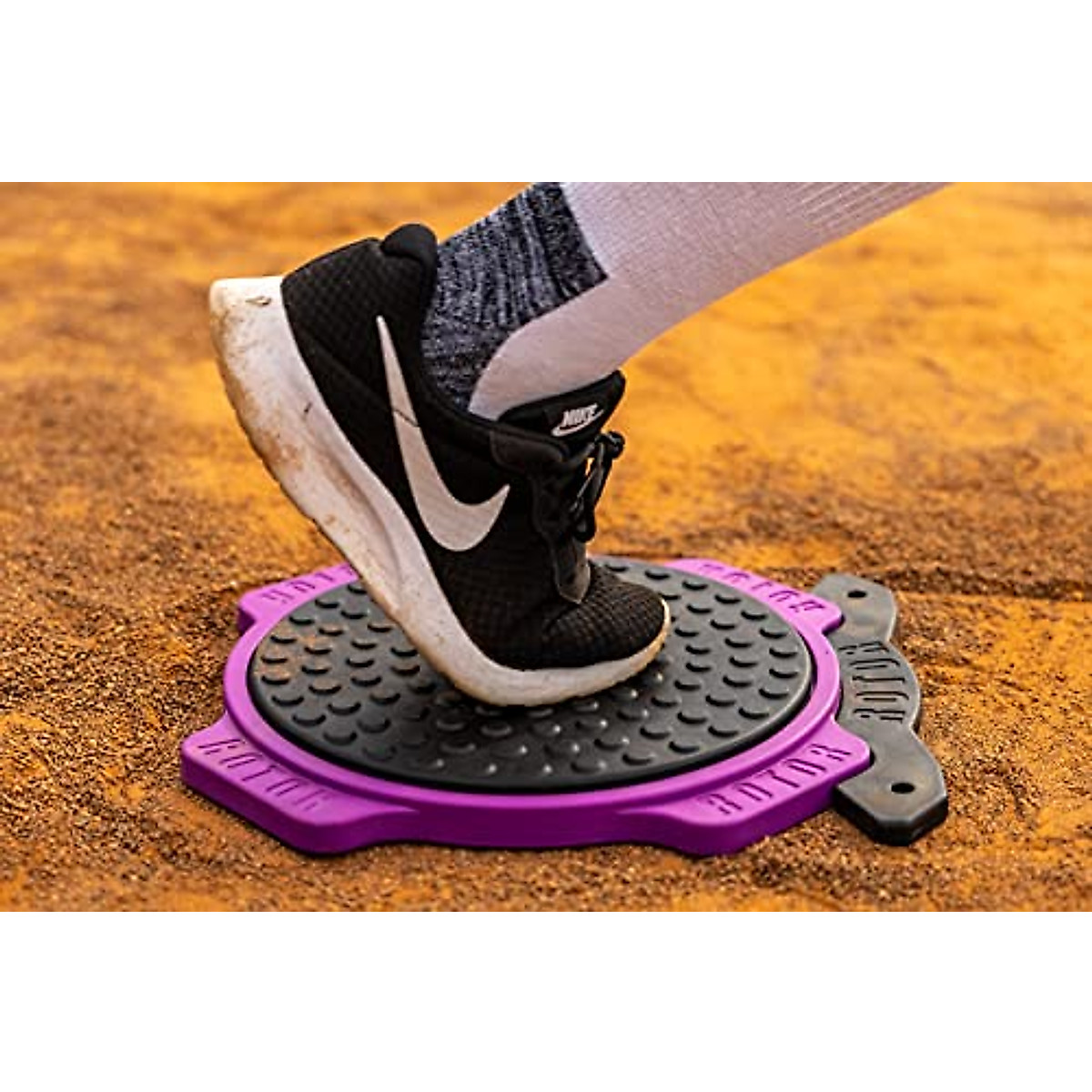 Rotor System USA Swing Perfecting Batting Trainer for Softball and Baseball, Back Foot Rotation, Power Hitter Plate, Baseball Training Equipment - for All Ages