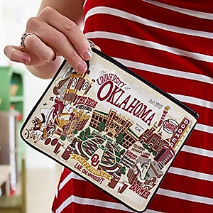 Catstudio University of Oklahoma Collegiate Zipper Pouch Purse | Holds Your Phone, Coins, Pencils, Makeup, Dog Treats, & Tech Tools