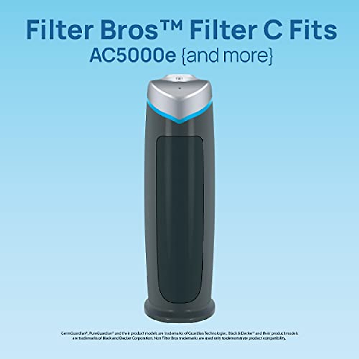 Filter Bros HEPA Filter C Replacement Fits GermGuardian FLT5000 AC5250PT AC5350B