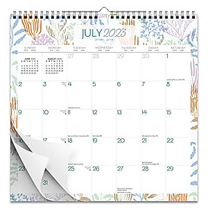 Seaside Currents | 2024 12 x 12 Inch 18 Months Monthly Square Wire-O Calendar | Sticker Sheet | July 2023 - December 2024 | Plato | Stationery Planning