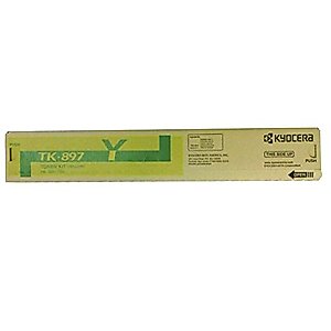 Kyocera 1T02K0AUS0 Model TK-897Y Yellow Toner Cartridge For use with Kyocera FS-C8025MFP, FS-C8520MFP, FS-C8525MFP, TASKalfa 205c, 255 and 255c Color Multifunctional Printers