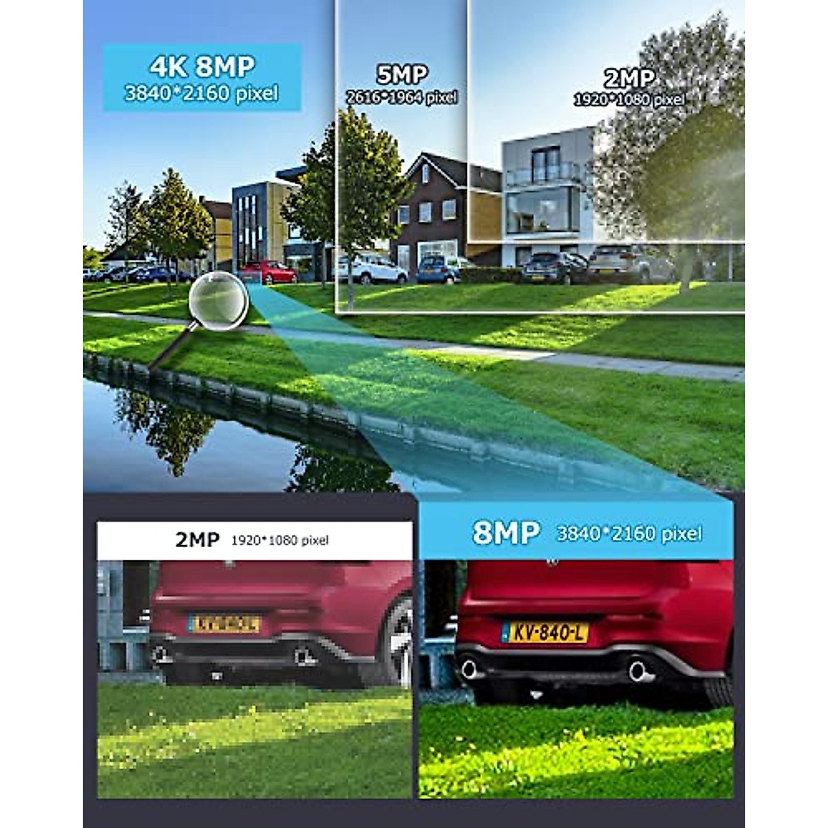 4K 8MP Outdoor PTZ IP POE Camera with Pan Tilt 20x Optical Zoom & Human Vehicle Detection, Speed Dome Security Camera with 320ft IR Night Vision, Auto Tracking, 2-Way Audio (Compatible for Hikvision)