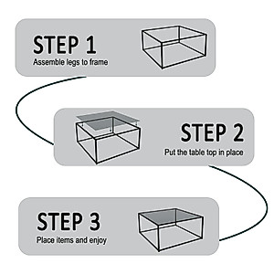 Glass Coffee Tables for Living Room Square Modern Center Table for Small Space,Tempered Glass-top with Sturdy Metal Frame Sofa Side End Table, Easy Assembly,26.4 x 26.4 x 15.7 Inches, Gray Black