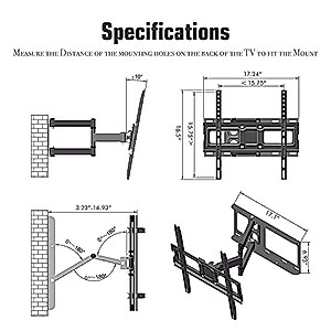 Stainless Steel Universal TV Wall Stand Base for Most 32-60 Inches Flat Curved TVs,TV Wall Box Shelf up to 35KG Tilting Height Adjustable, Max VESA 400x400mm
