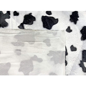 AMORNPHAN 58” Wide 100% Polyester Cow ฺHide Bull Ox Pattern Animal Print Short Pile Smooth Faux Fur Velboa S-Wave Fabric Craft Cloth Kid Sewing Crafting Decorative Pillow Covers for 1 Yard (Cow)