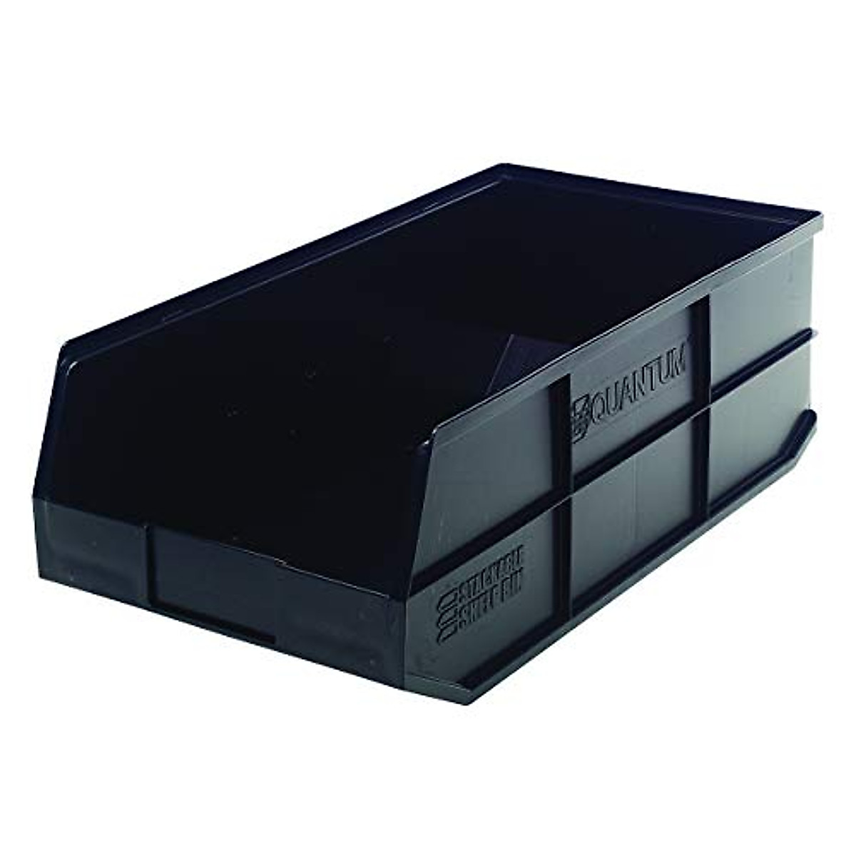 Quantum Storage K-SSB485BK-3 3-Pack Stackable Plastic Shelf Bin, 20-1/2" x 11" x 7", Black