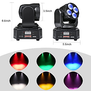 50W RGBWA+UV 6 in 1 Moving Head Lighting DJ Lights Sound Active LED Wash Stage Lights Professional DMX 16/18CH Disco Lights for Party KTV Pub Bar Show Wedding Ceremony...