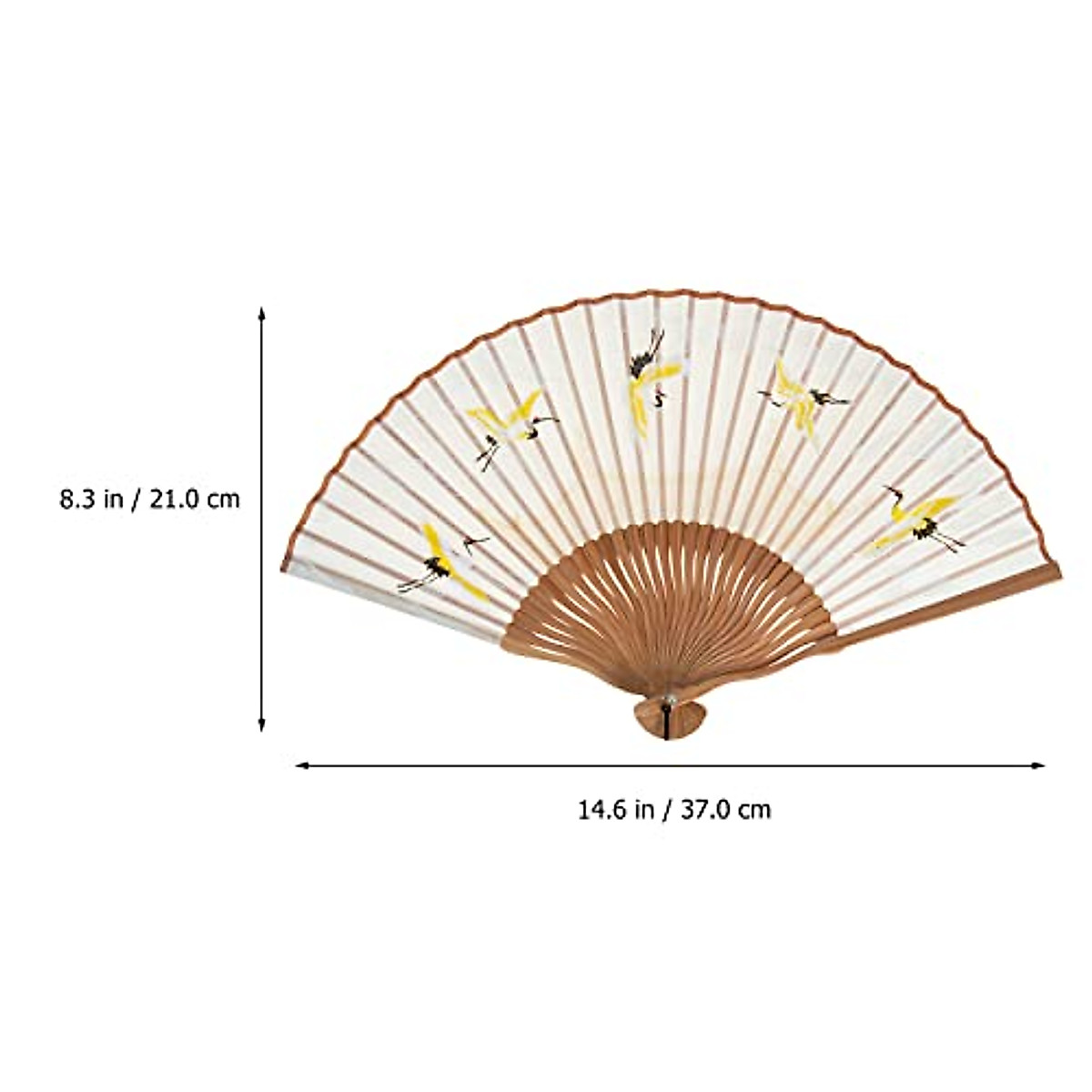 RAZZUM Large Wall Decor Retro Style Silk Fan Folderable Fan Chinese Style Fan Wall Decoration Costume Collocation Fan