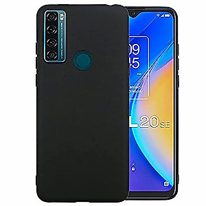 Ranyi for TCL 30 XL (T701DL) Case, TCL 30XL Phone Case, Black Slim Flexible Silicone TPU Case with Reinforced Corners Shock Absorbing Resilient Rubber Protective Case for TracFone TCL 30 XL (T701DL)