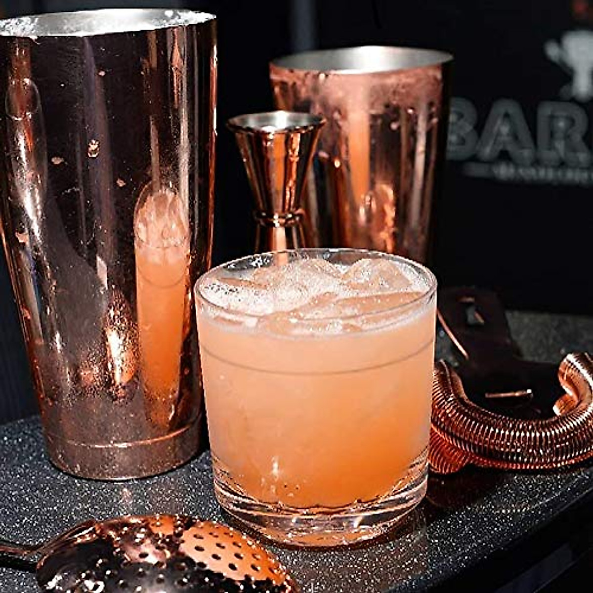 Drinique Unbreakable Elite Rocks Whiskey Glass (Set of 4) 10oz Old Fashion Whiskey Glasses - Stackable, Shatterproof, Dishwasher Safe - Clear