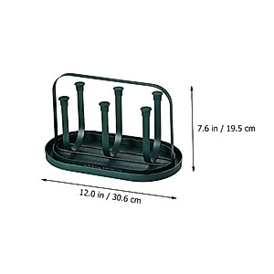 Cabilock 1 Set Cup Storage Rack Coffee Mug Display Mug Holder Tree Organizer Silverware Tray Metal Bottle Drying Organizer Cup Drainer Rack Tea Cup Rack Stand Iron Bracket with Tray