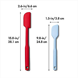 OXO Good Grips 2 Piece Silicone Spatula Set, red/seltzer