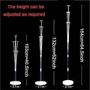 GGOUPTY 2 Set Balloon Column Stand Kit 5.3Ft Height Floor or Table Balloon Holder Adjustable with 2 Base and Pole Tower Decoration for Baby Shower Halloween Christmas Birthday Wedding Party