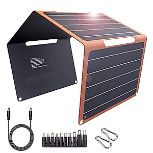 30W Foldable Solar Panel Solar Charger IP65 Waterproof Portable Solar Panel Multiple Outputs DC/USB/Type-C for Portable Power Station Generator, Phone, Laptop,Tablets,Power Bank, etc