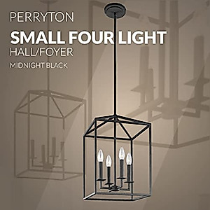 Generation Lighting 5215004-112 Perryton Small Four - Light Hall/Foyer Hanging Modern Fixture, Midnight Black