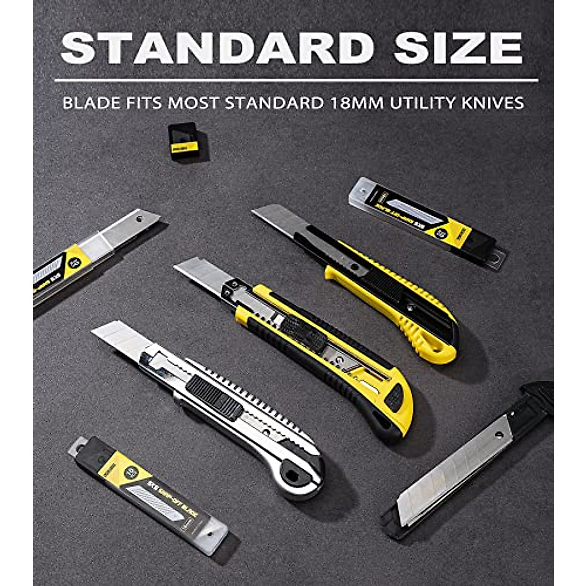 DOWELL 18mm Snap Off Blades SK5 Utility Knife Retractable Blades Box Cutter Blades (100pc)