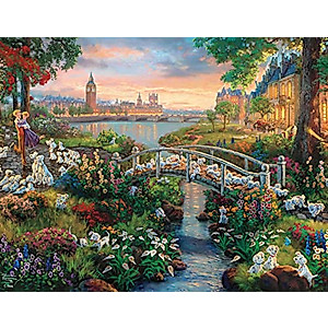 Ceaco - 4 in 1 Multipack - Thomas Kinkade - Disney Dreams Collection - Donald & Daisy Duck, 101 Dalmatians, Mickey, Minnie, & Pluto, & The Little Mermaid - (4) 500 Piece Jigsaw Puzzles