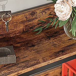 IRONCK Industrial Bookshelves 6 Tiers Corner Bookcases with Baffles Etagere Shelf Storage Rack with Metal Frame for Living Room Home Office